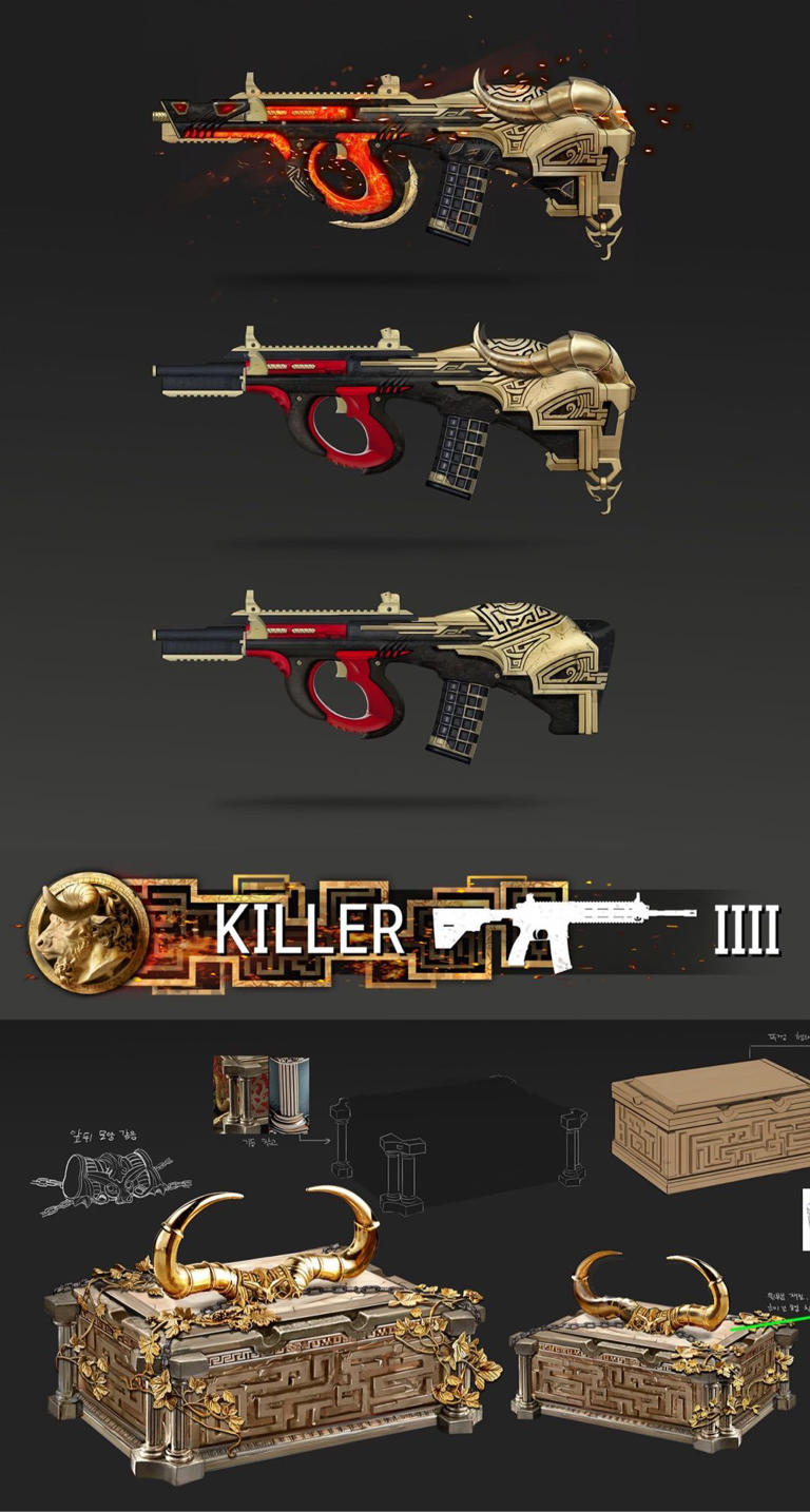 新年版本成长型皮肤：AUG、M762、M249、平底锅 每款都有异色皮肤